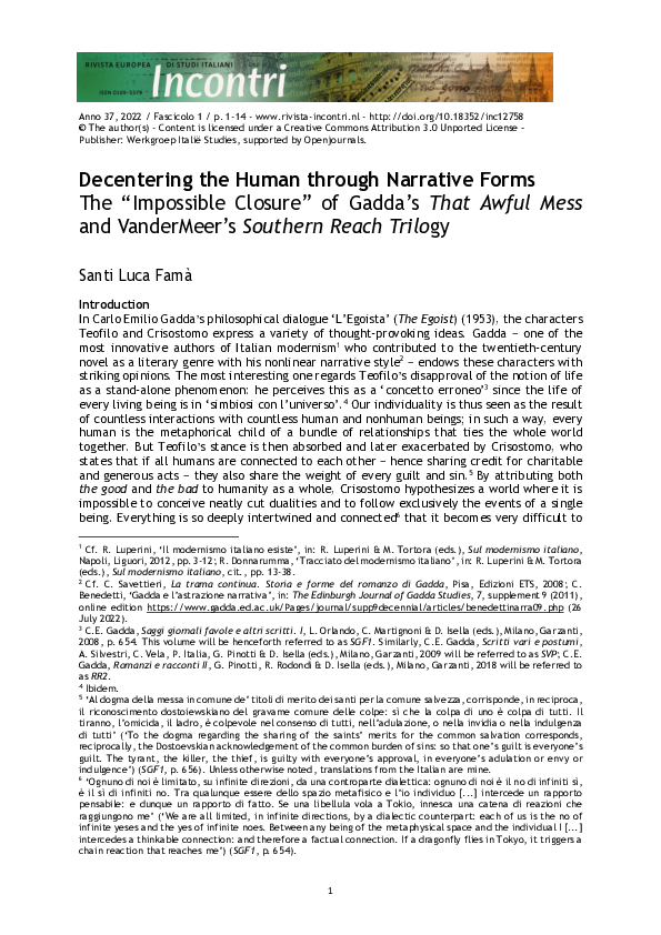 (PDF) Decentering the Human through Narrative Forms The "Impossible ...