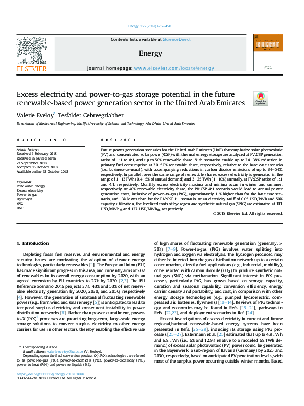 (PDF) Excess electricity and power-to-gas storage potential in the ...
