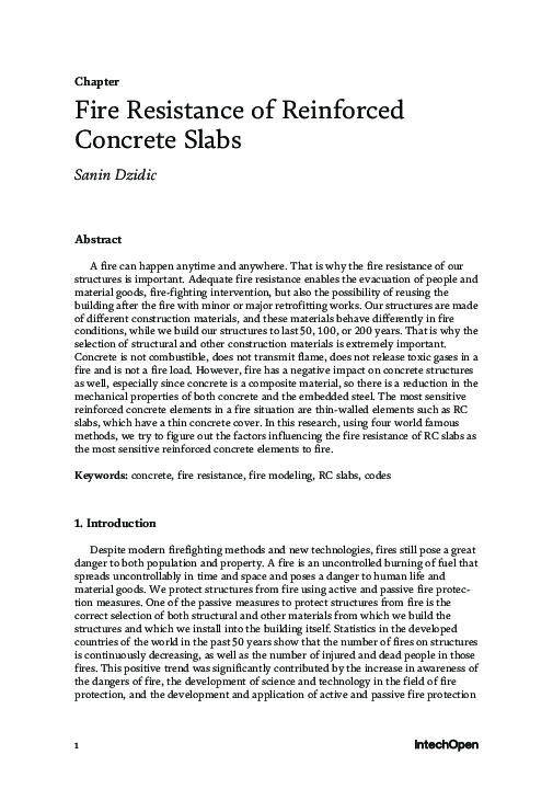 (PDF) Fire Resistance of Reinforced Concrete Slabs