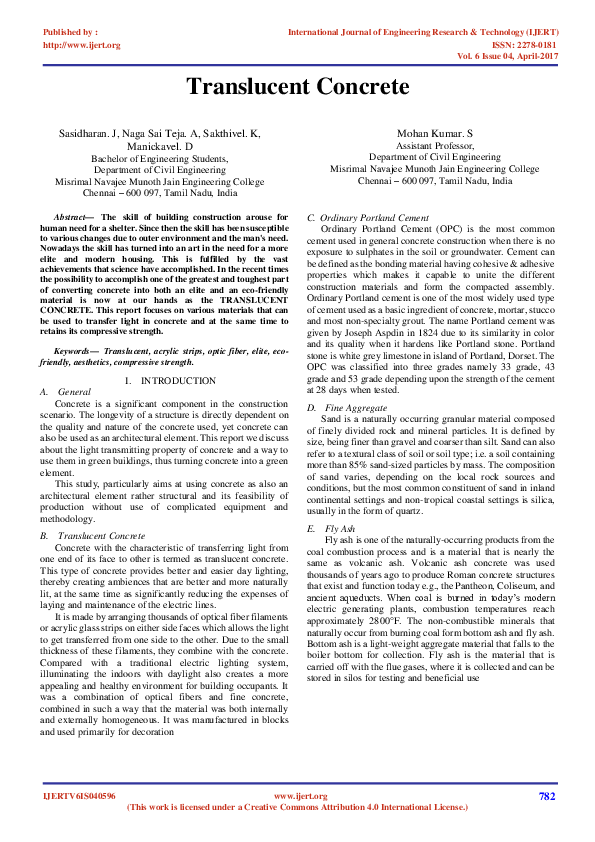 (PDF) Translucent concrete