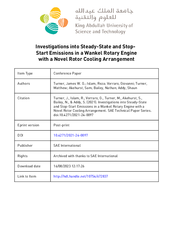(PDF) Investigations into Steady-State and Stop-Start Emissions in a ...