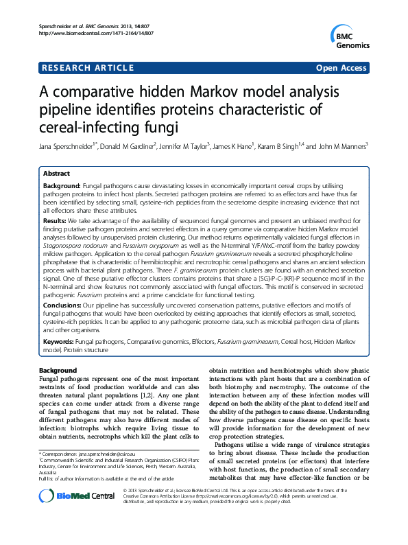 (PDF) A comparative hidden Markov model analysis pipeline identifies ...