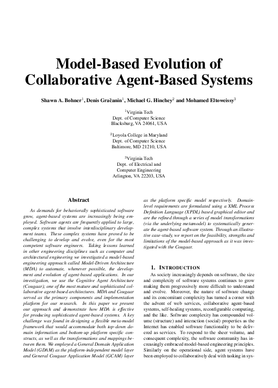(PDF) Model-based evolution of collaborative agent-based systems