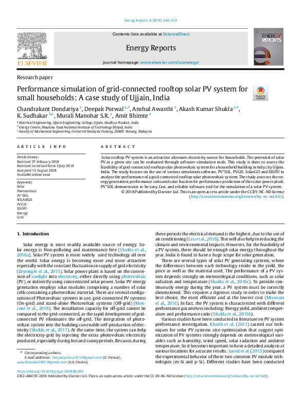 (PDF) Performance simulation of grid-connected rooftop solar PV system ...