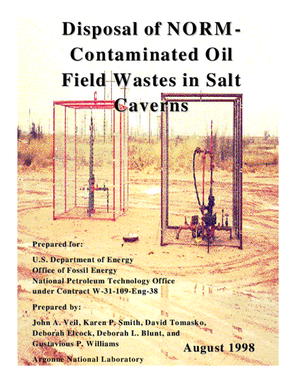 (PDF) Disposal of NORM-contaminated oil field wastes in Salt Caverns