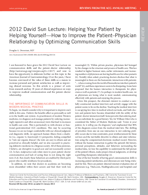 (PDF) 2012 David Sun lecture: helping your patient by helping yourself--how to improve the ...