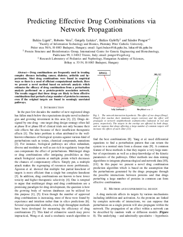 (PDF) Predicting effective drug combinations via network propagation