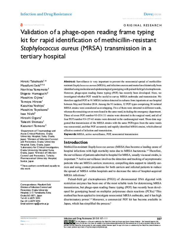Validation of a phage-open reading frame typing kit for rapid identification of methicillin ...