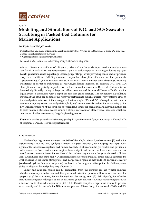 (PDF) Modeling and Simulations of NOx and SO2 Seawater Scrubbing in ...