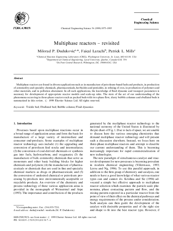 Pdf Multiphase Reactors Revisited