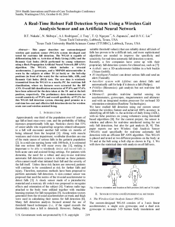 (PDF) A real-time robust fall detection system using a wireless gait ...