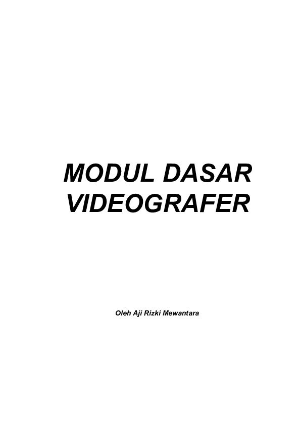 (PDF) Modul Dasar Videografer