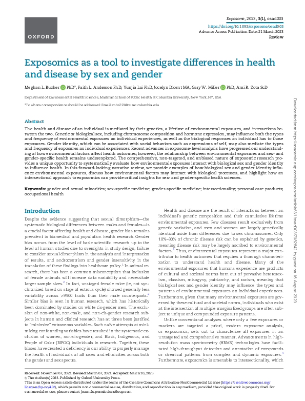 (PDF) Exposomics as a tool to investigate differences in health and ...