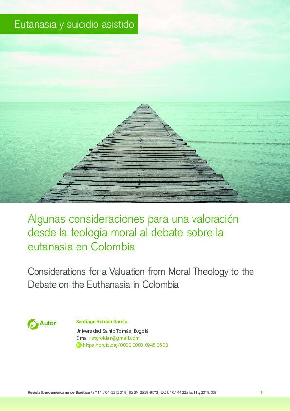 (PDF) Algunas consideraciones para una valoración desde la teología moral al debate sobre la ...