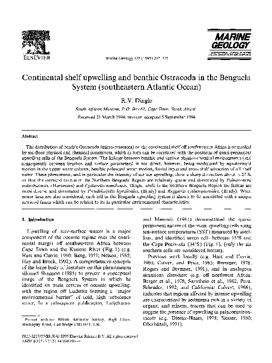 (PDF) Continental shelf upwelling and benthic Ostracoda in the Benguela ...