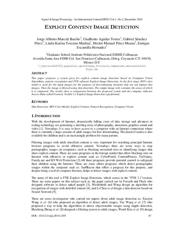 (PDF) Explicit Content Image Detection