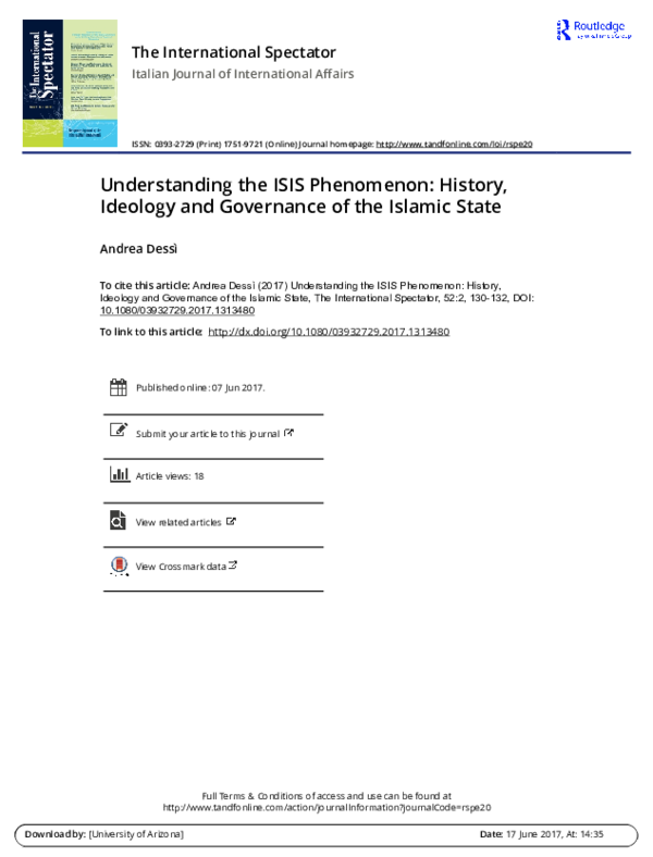 (PDF) Understanding the ISIS Phenomenon: History, Ideology and ...