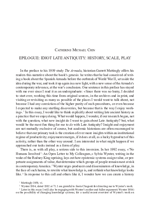 (PDF) Idiot Late Antiquity: History, Scale, and Play