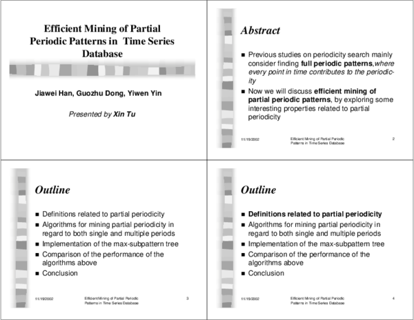 (PDF) Efficient mining of partial periodic patterns in time series database