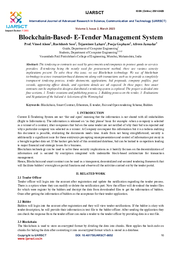 (PDF) Blockchain-Based- E-Tender Management System
