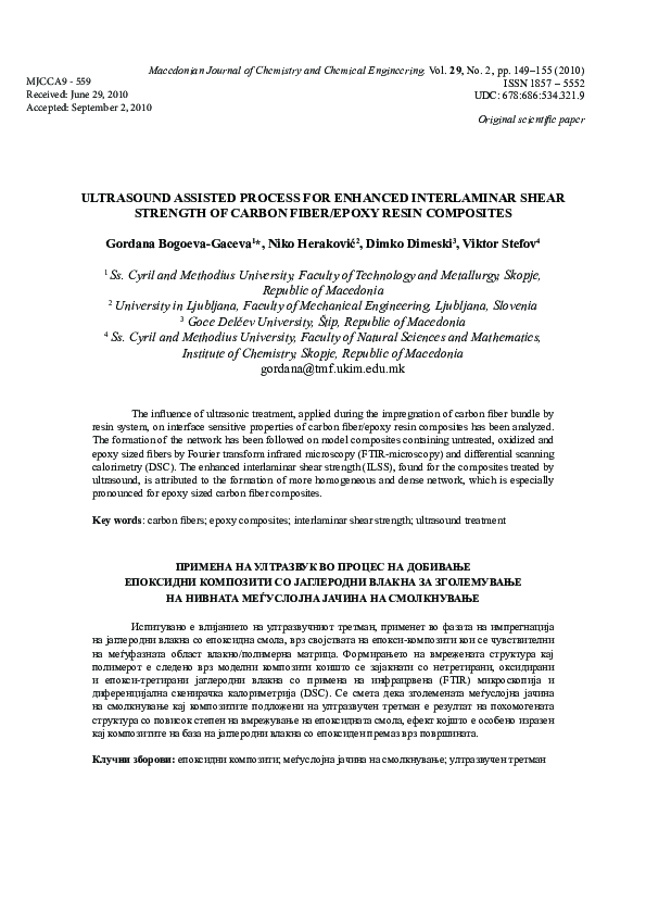 (PDF) Ultrasound assisted process for enhanced interlaminar shear ...