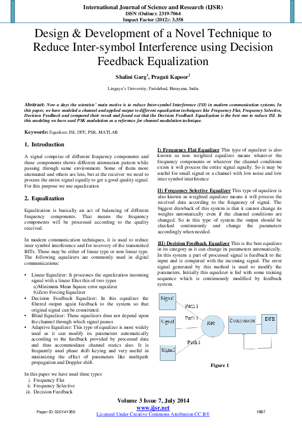 (PDF) Design & Development of a Novel Technique to Reduce Inter-symbol Interference using ...