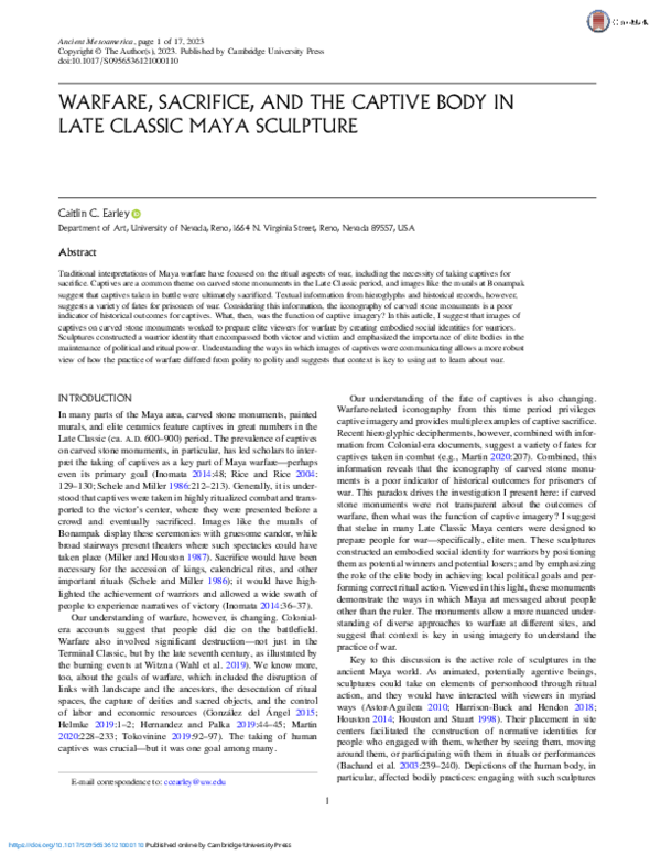 (PDF) Warfare, Sacrifice, and the Captive Body in Late Classic Maya ...
