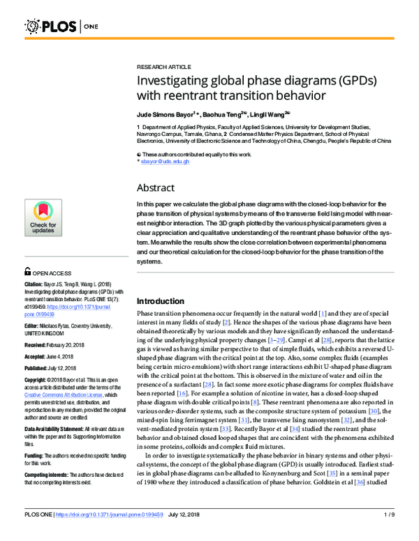(PDF) Investigating global phase diagrams (GPDs) with reentrant ...