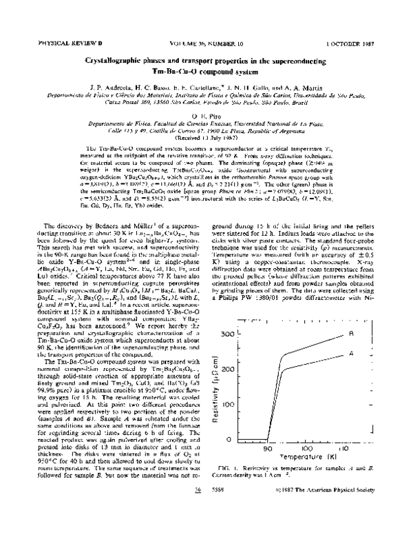 (PDF) Crystallographic Phases and Transport-Properties in the ...
