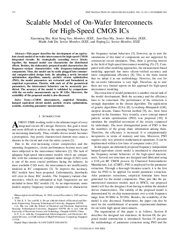 (PDF) Scalable Model of On-Wafer Interconnects for High-Speed CMOS ICs