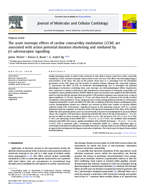 (PDF) The acute inotropic effects of cardiac contractility modulation ...