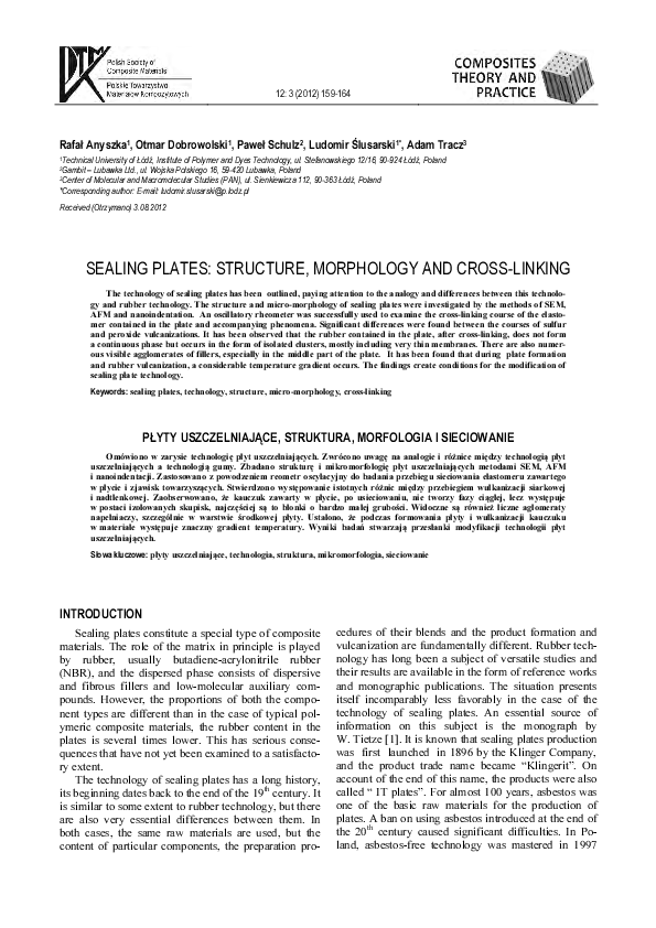 (PDF) Sealing plates : structure, morphology and cross-linking