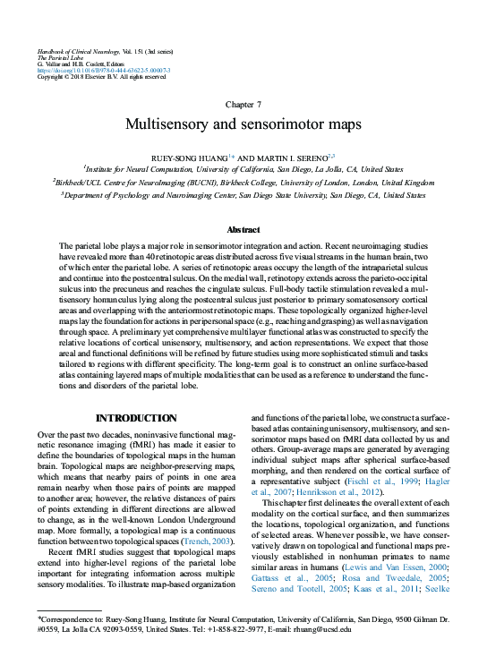 (PDF) Multisensory and sensorimotor maps