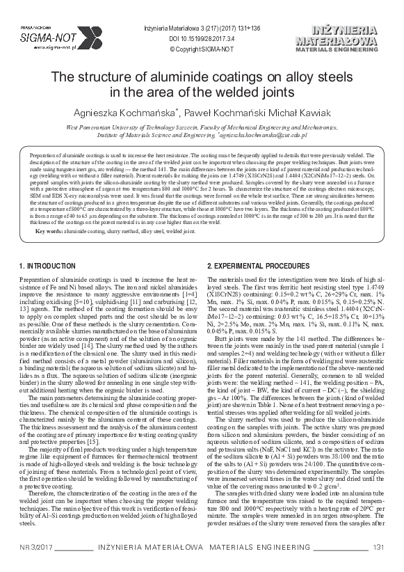 (PDF) The structure of aluminide coatings on alloy steels in the area ...