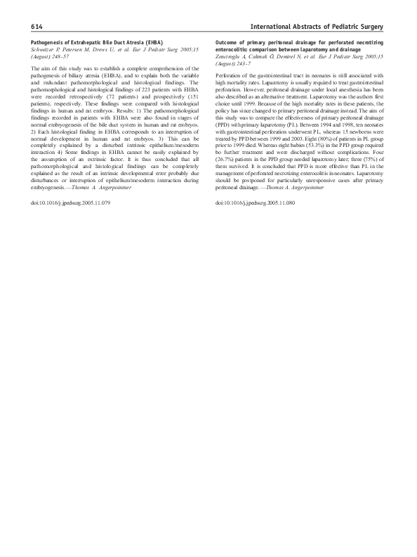 (PDF) Outcome of Primary Peritoneal Drainage for Perforated Necrotizing ...