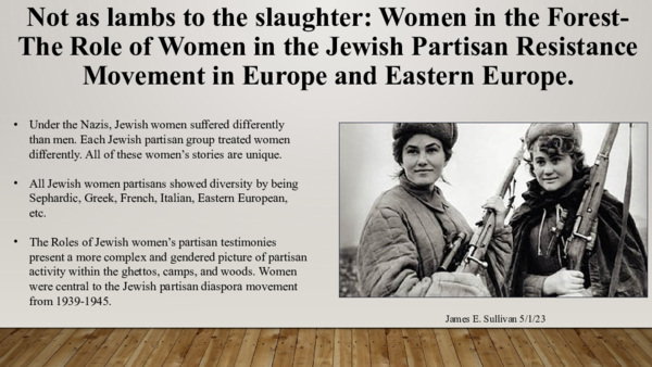 (PPT) Legacy and Memory of the Jewish Women Partisans of World War II