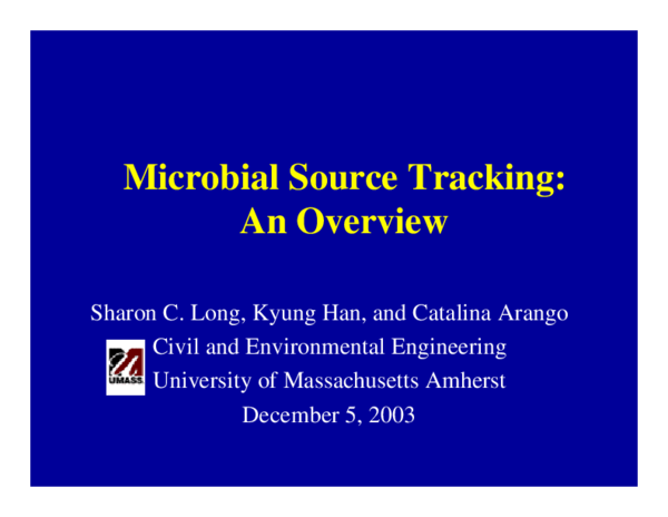 (PDF) Microbial Source Tracking - An Overview | Sharon Long - Academia.edu