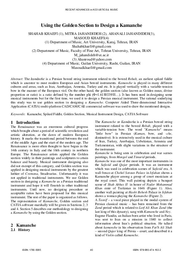 (PDF) Using the golden section to design a kamanche