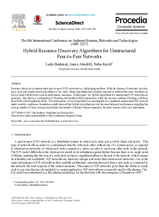 (PDF) Ambient Systems , Networks and Technologies ( ANT 2017 ) Hybrid Resource Discovery ...