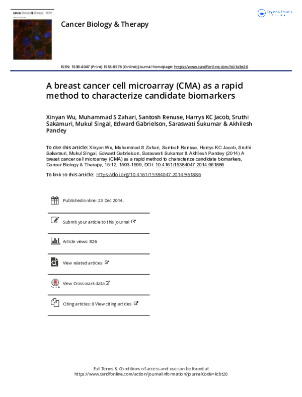 (PDF) A breast cancer cell microarray (CMA) as a rapid method to ...