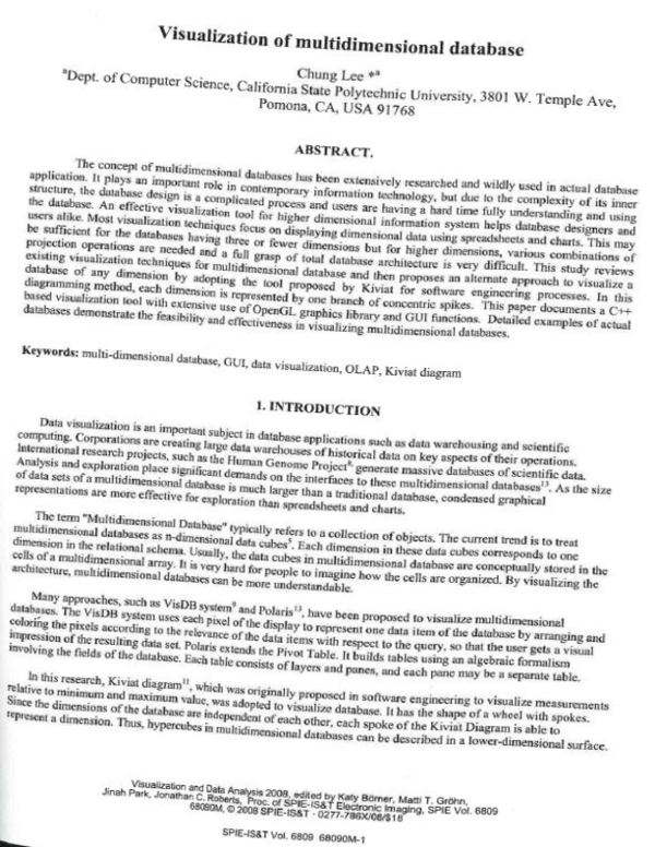 (PDF) Visualization of Multidimensional Database