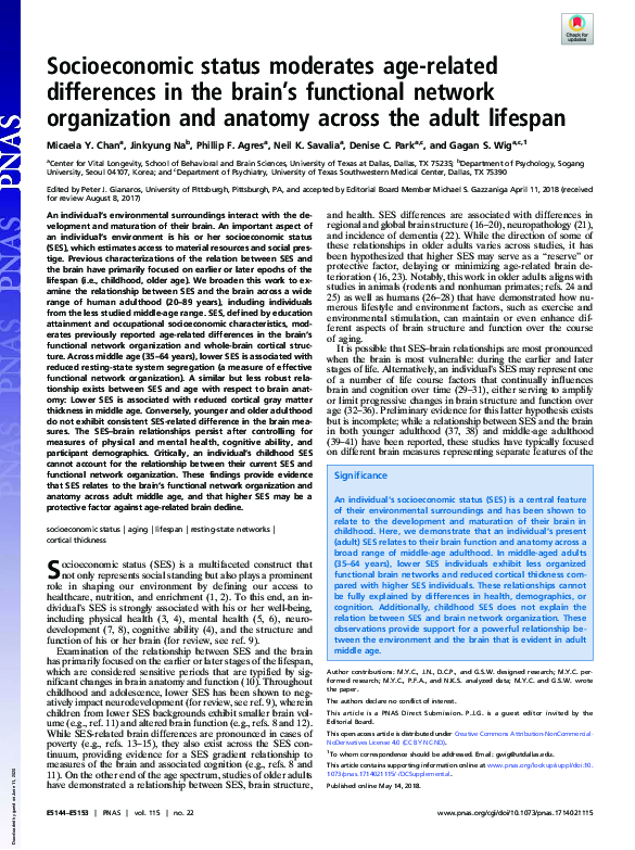 (PDF) Socioeconomic status moderates age-related differences in the ...