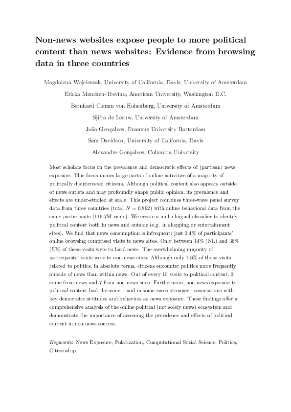 (PDF) Non-news websites expose people to more political content than ...