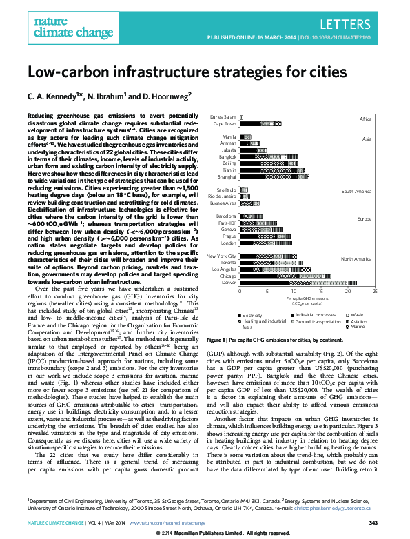 (PDF) Low-carbon infrastructure strategies for cities