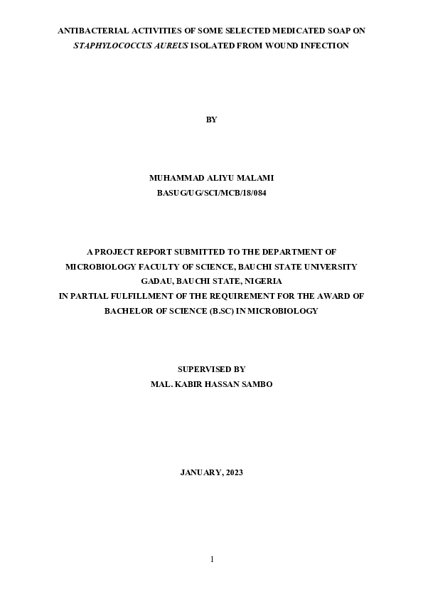 (DOC) ANTIBACTERIAL ACTIVITIES OF SOME SELECTED MEDICATED SOAP ON ...