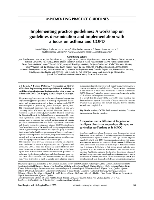 (PDF) Implementing practice guidelines: a workshop on guidelines dissemination and ...