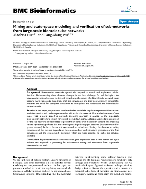 (PDF) Mining and state-space modeling and verification of sub-networks from large-scale ...