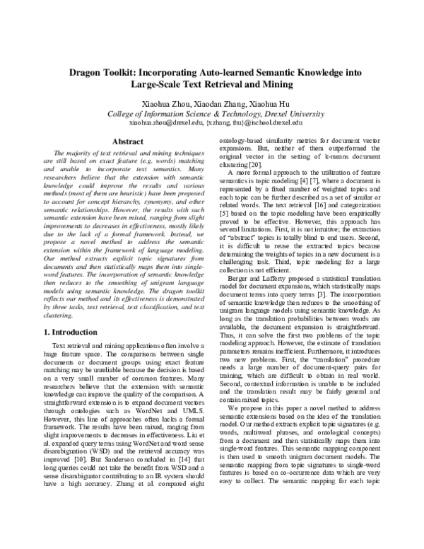 (PDF) Dragon Toolkit: Incorporating Auto-Learned Semantic Knowledge ...