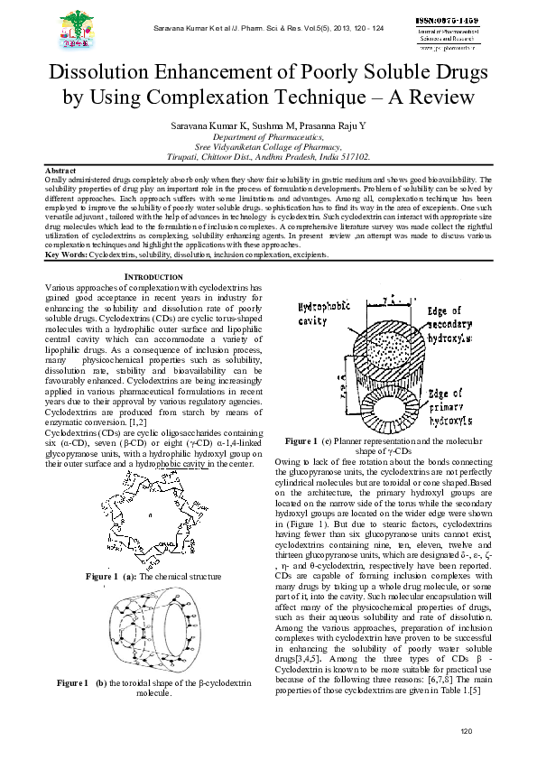 (PDF) Dissolution enhancement of poorly soluble drug by solvent evaporation method using ...