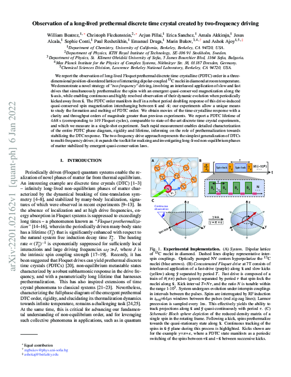 (PDF) Observation of a long-lived prethermal discrete time crystal ...